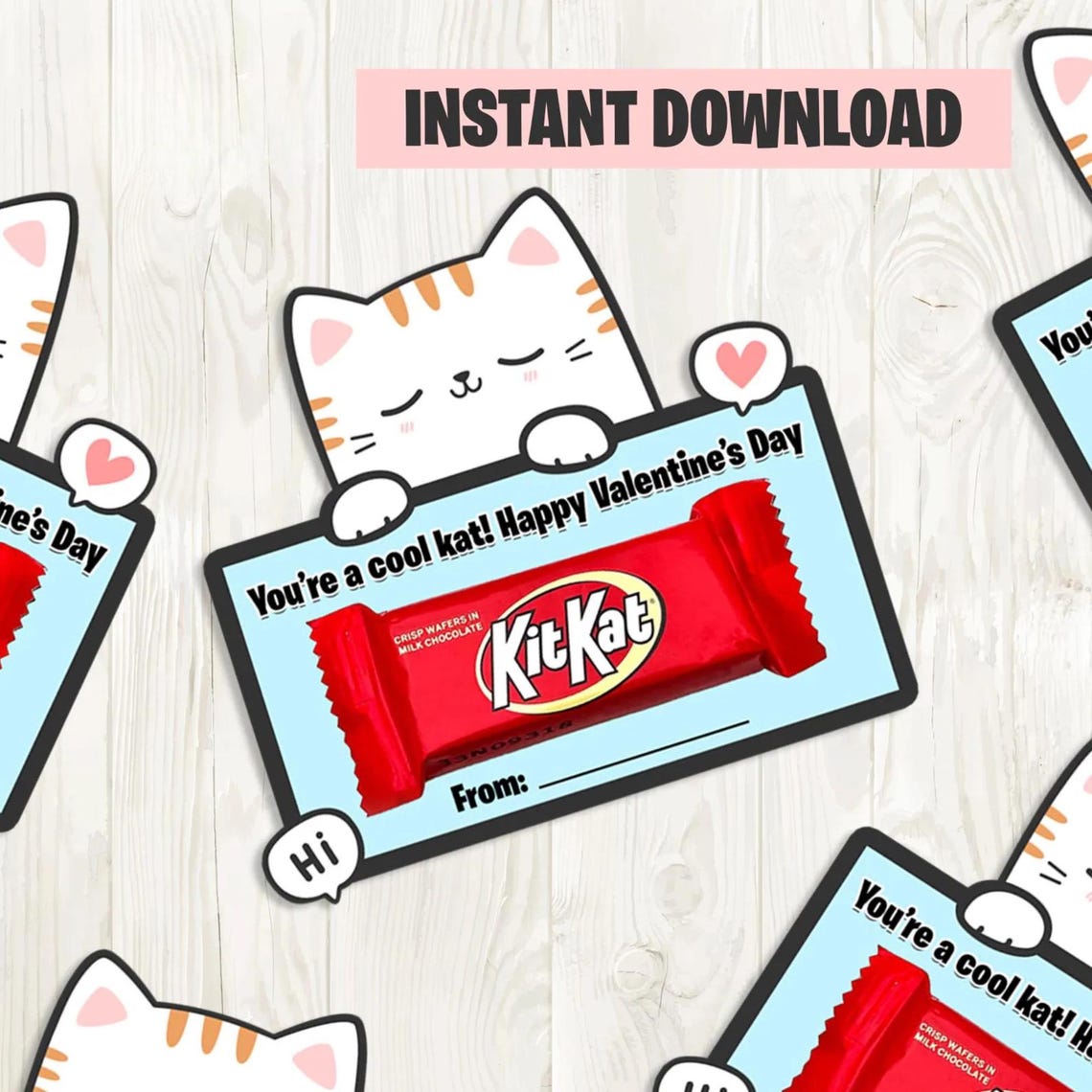 Classroom Valentine Gift for Kids, Kitkat Chocolate Valentines Tag ...