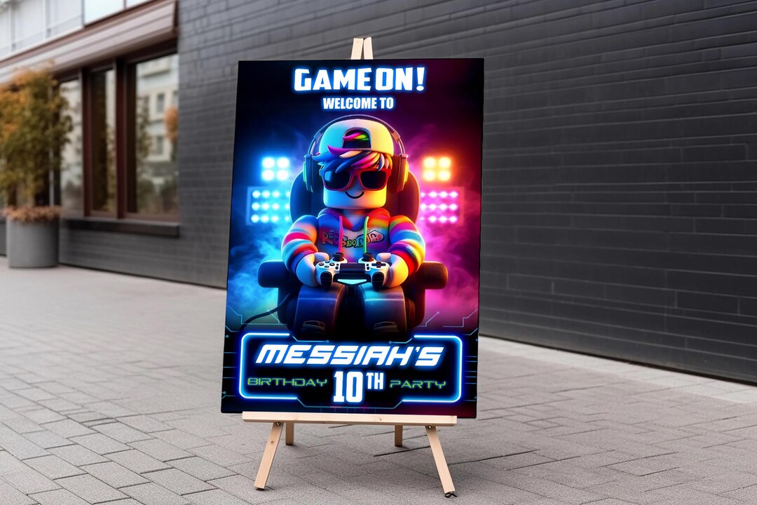 Gamer Boy Birthday Welcome Sign, Video Game Party Welcome Board, Gamer ...