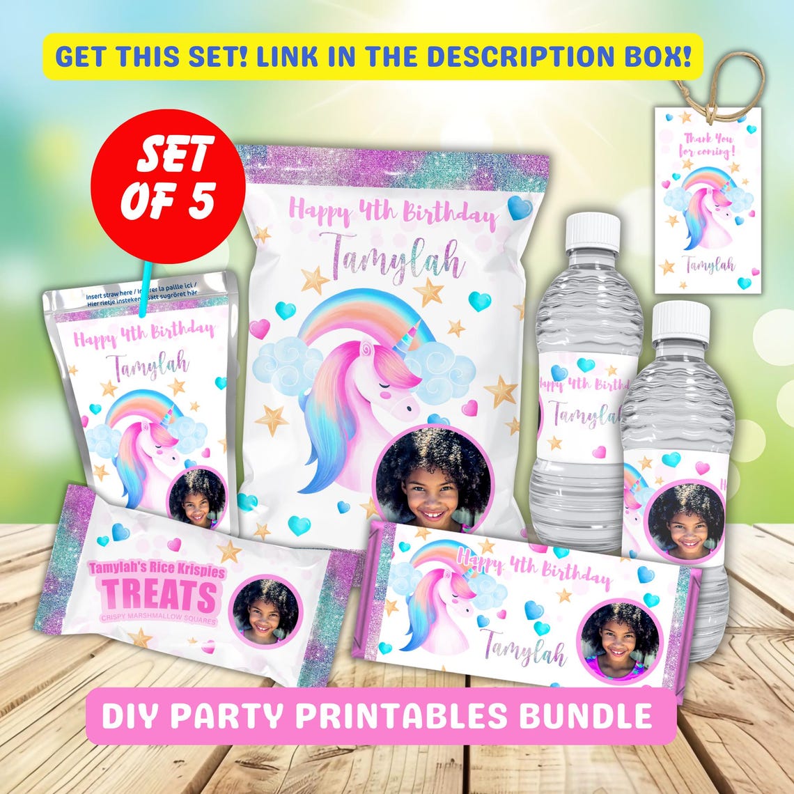Unicorn Candy Bar Wrapper, Rainbow Unicorn Birthday Party Favor for ...