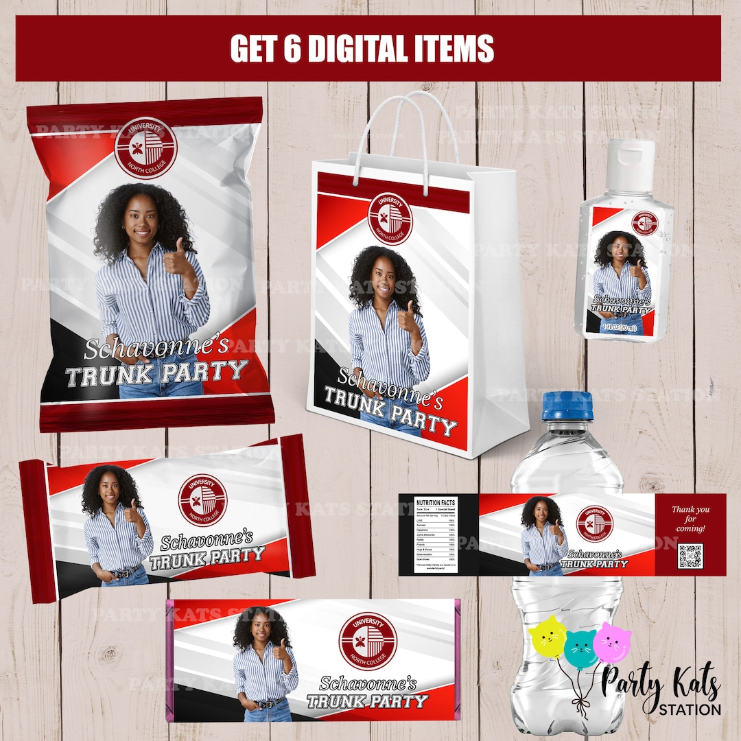 Trunk Party Favors Bundle, Candy Bar, Gift Bag, Water Bottle, Trunk ...