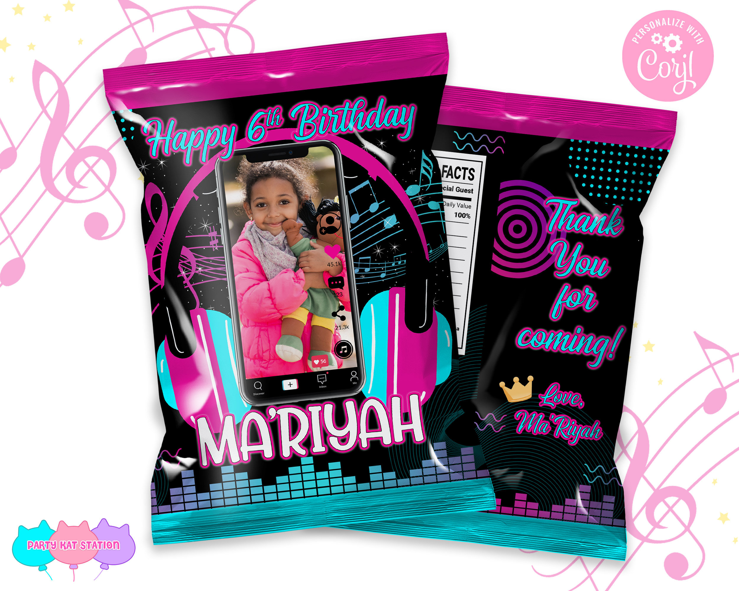 Tik Tok Gift Bag Label Tiktok Party Bag Tiktok Birthday Favor Bag ...