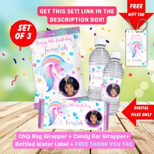 Unicorn Candy Bar Wrapper, Rainbow Unicorn Birthday Party Favor for ...