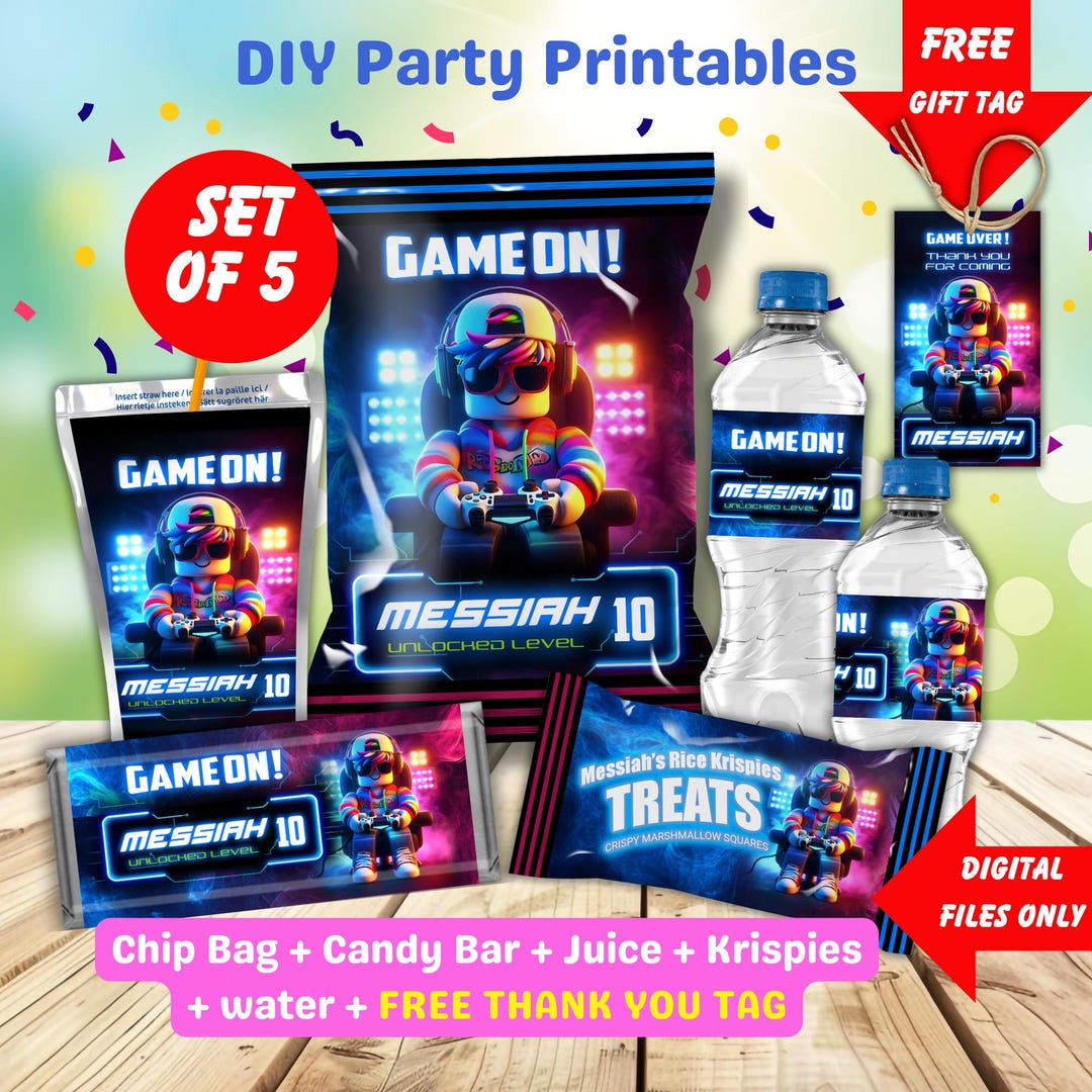 Video Game Party Favor Bundle, Video Game Party Decor, Gamer Birthday ...