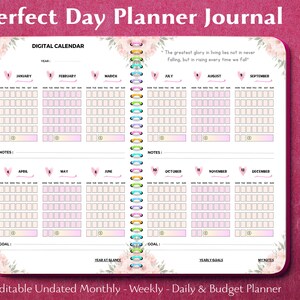Perfect Day Planner Printable / Editable Canva Templates / Hourly ...