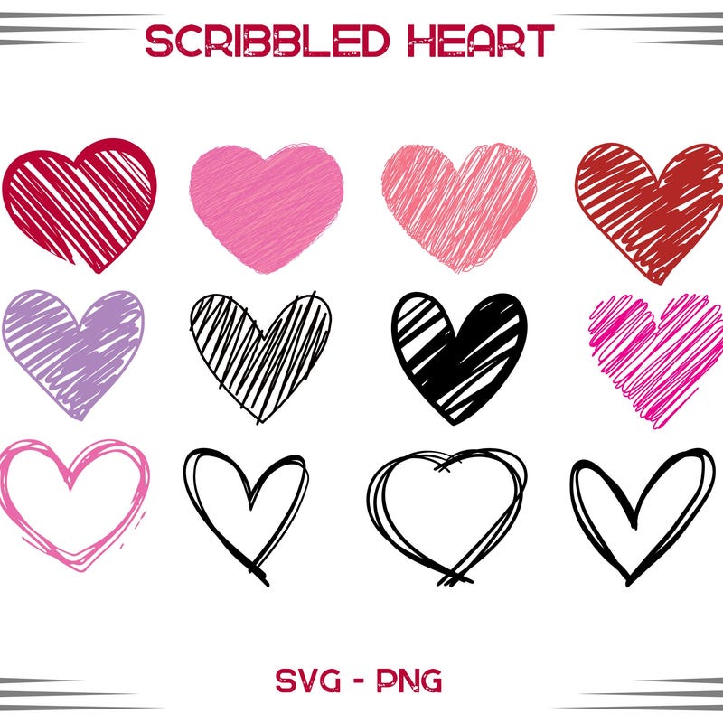 Scribble Heart - Etsy