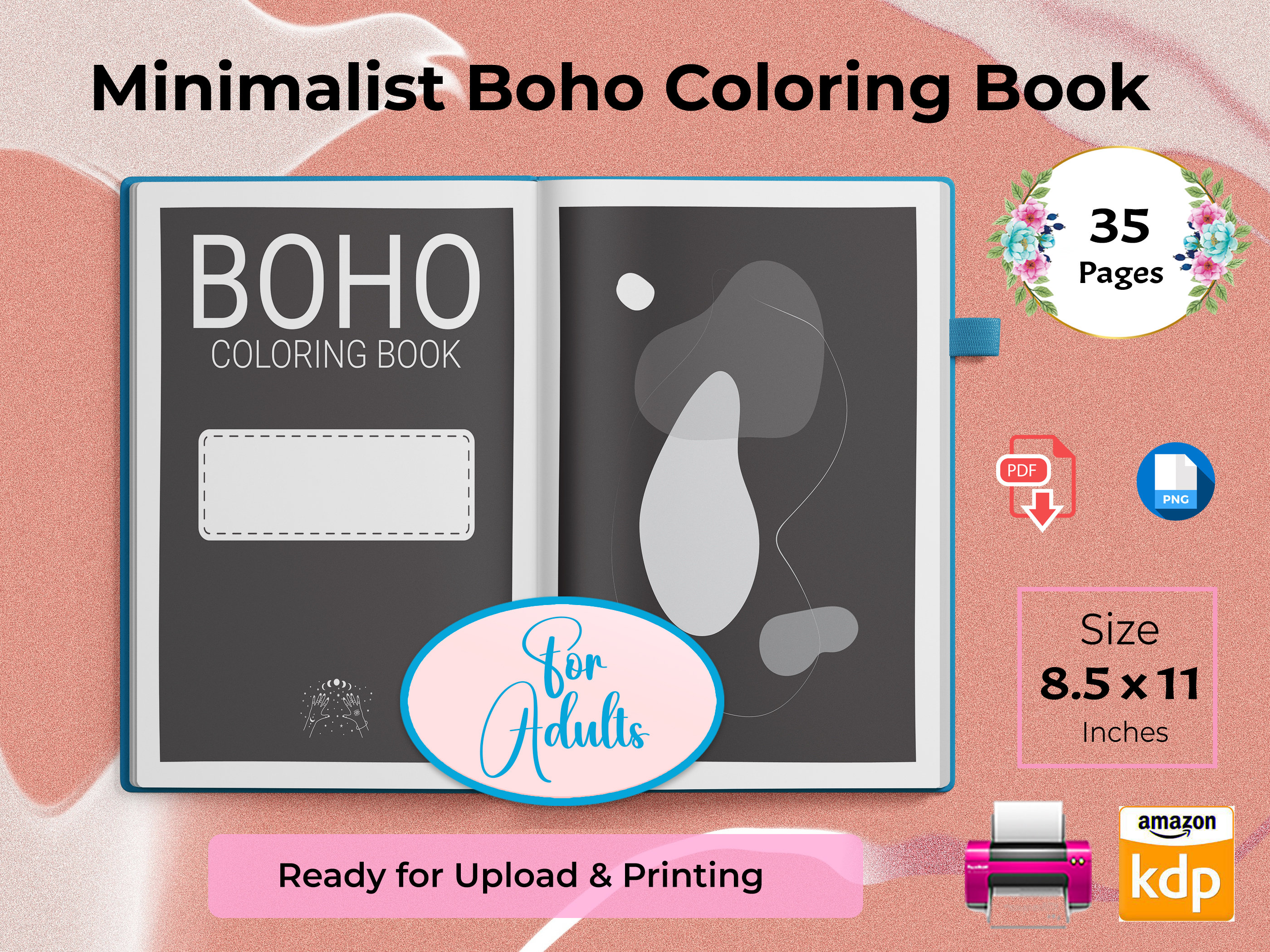 Minimalist Boho Coloring Book for Adults 2023 - Etsy