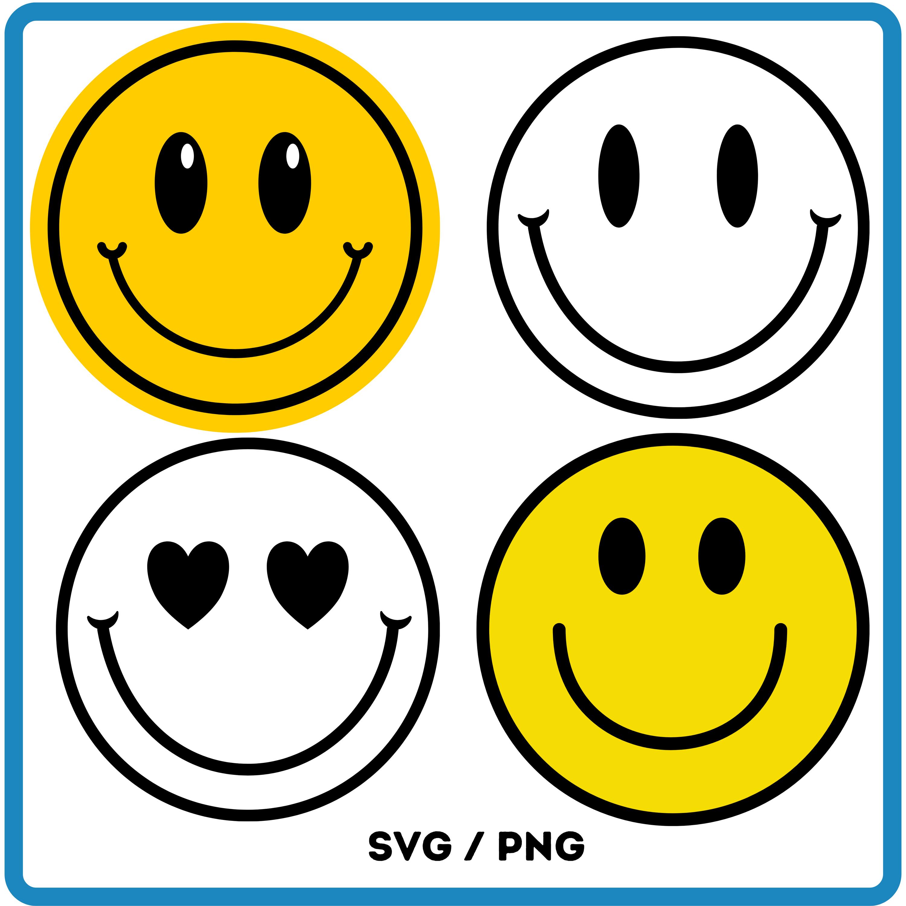 Smiley Face Emoji SVG & PNG Bundle | Fun and Expressive Designs ...