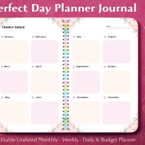Perfect Day Planner Printable / Editable Canva Templates / Hourly ...