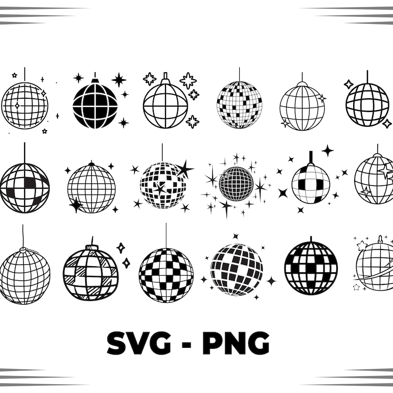 Disco Ball Svg - Etsy