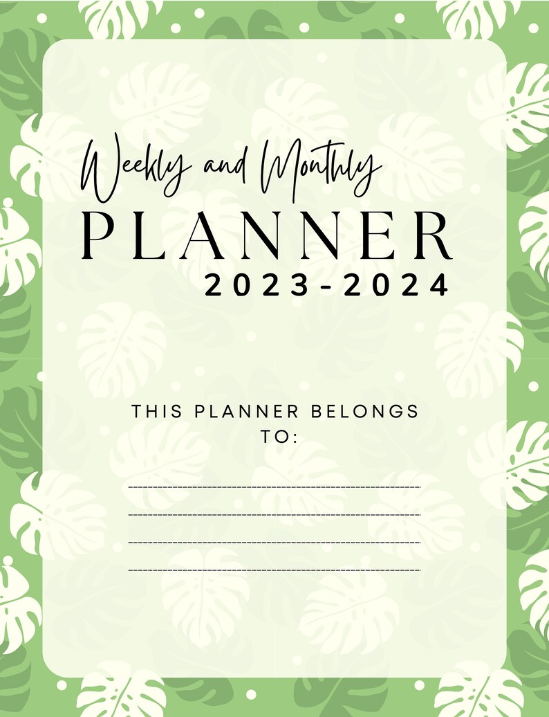 2023-2024 Monthly Planner Canva Template / Daily Weekly & Monthly ...