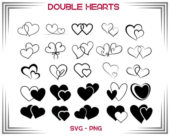 Double Hearts Wedding Clip Art