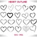 Heart Outline SVG/PNG Bundle Valentine's Day, Wedding, Anniversary ...