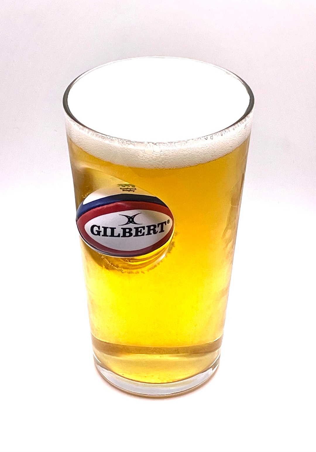 Rugby Beer Glass With Embedded Mini Gilbert Rugby Ball | Fun Christmas ...
