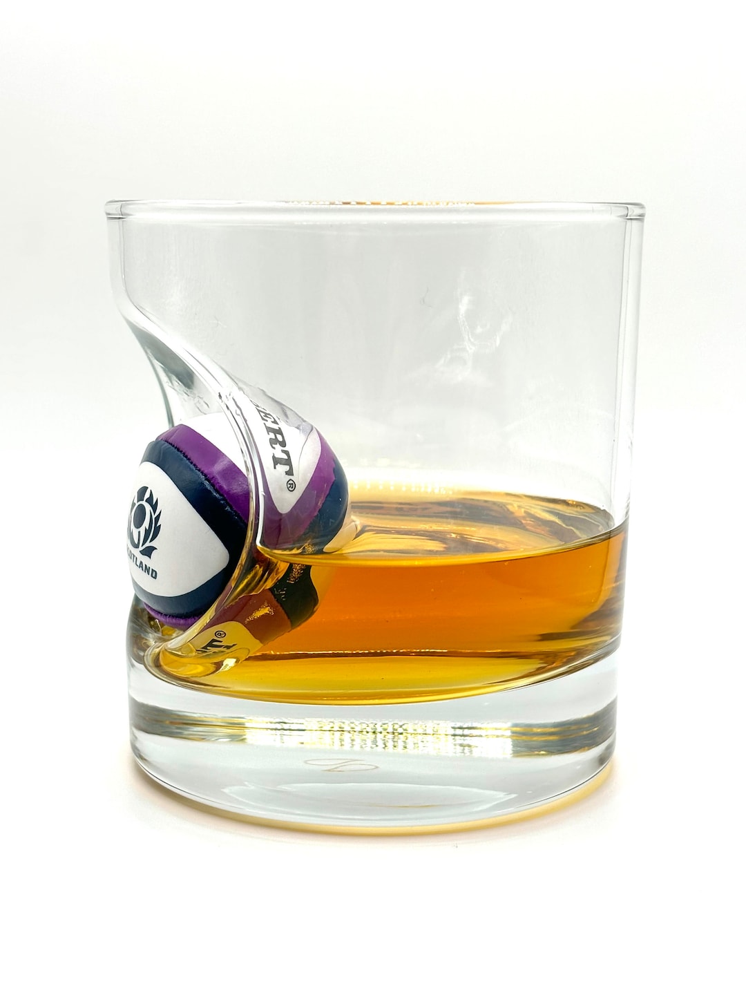 Rugby Whisky Glass | Unique 12oz Mixer Glass With Embedded Souvenir ...