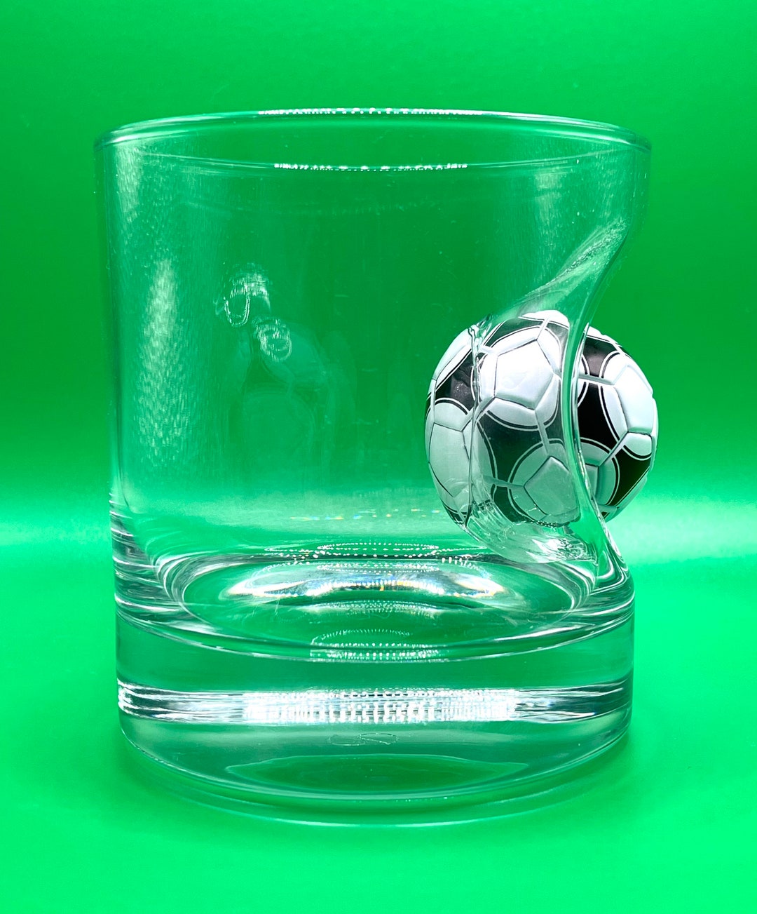 Football Tumbler Glass | Whisky Glass With Embedded Football | Unique ...