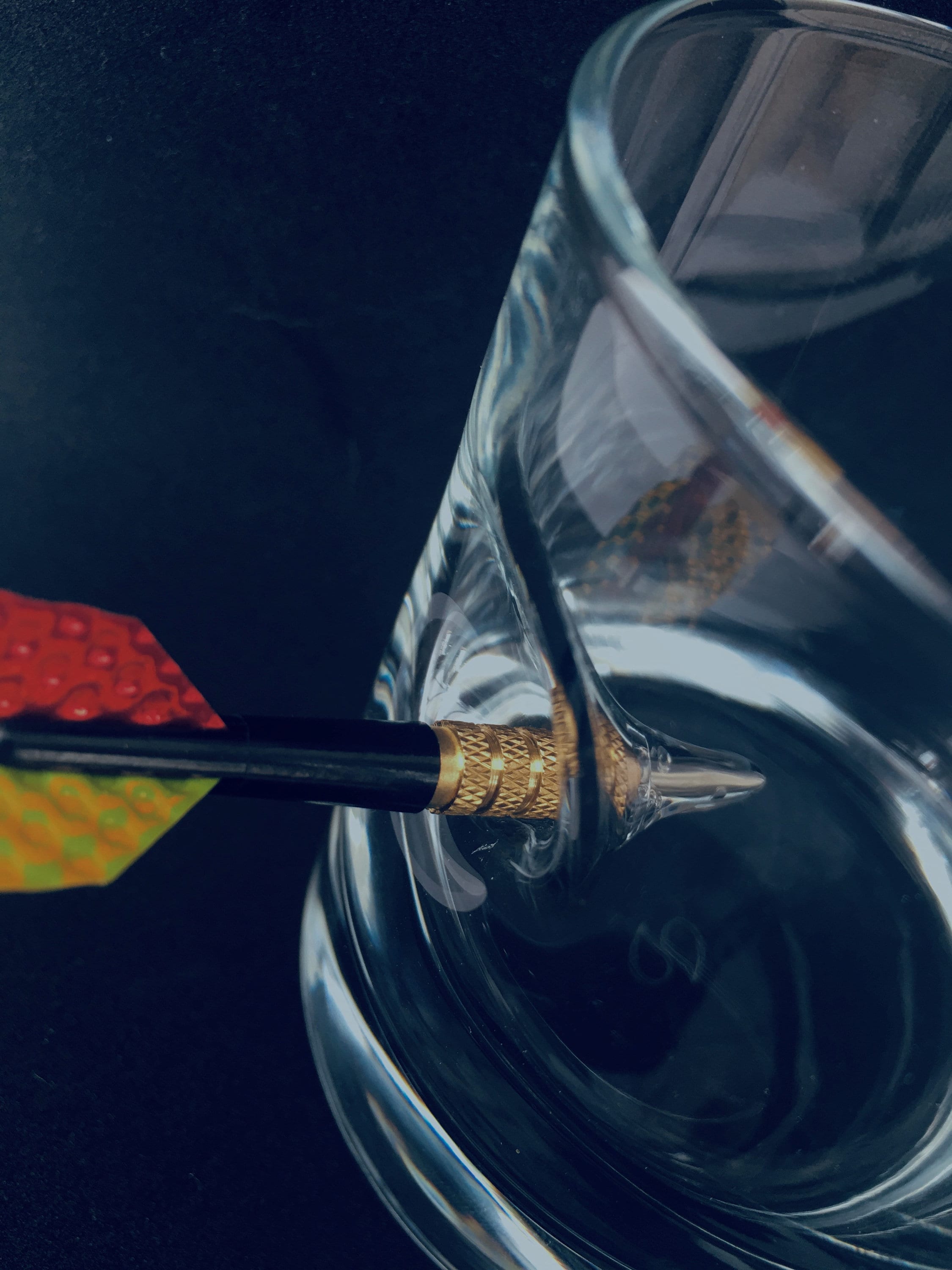 Darts Gift Whisky Glass with embedded Dart Unique gift for | Etsy