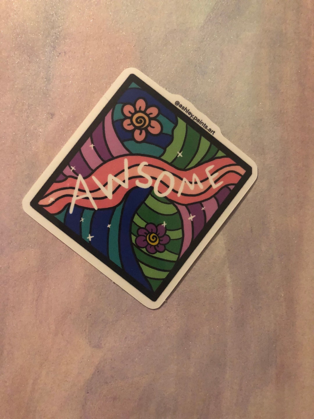 Awsome Typo Doodle Sticker - Etsy