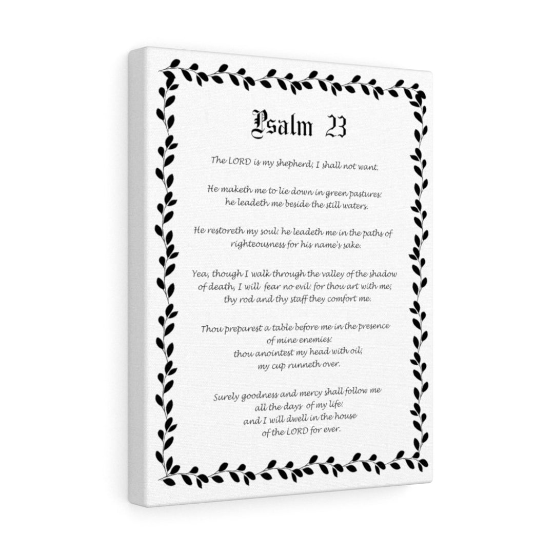 23rd Psalm, 23 Psalm Canvas Gallery Wrap leaf Border Psalm 23 Art ...