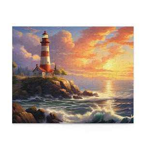Lighthouse Jigsaw Puzzle, 120 Pieces, 252 Pieces or 500 Pieces, for ...