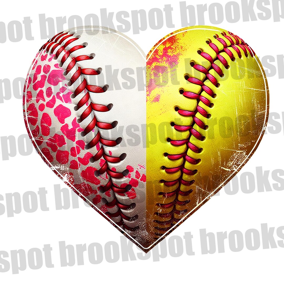 Distressed Split Baseball Softball Heart Png: Grunge Mom Design ...