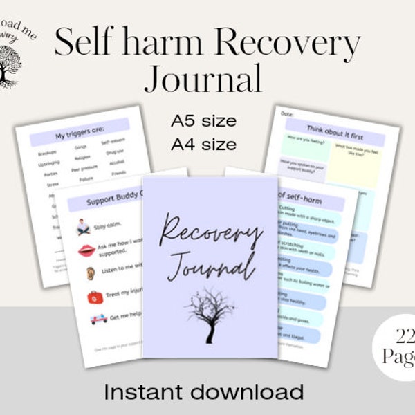 Self Harm Worksheets - Etsy