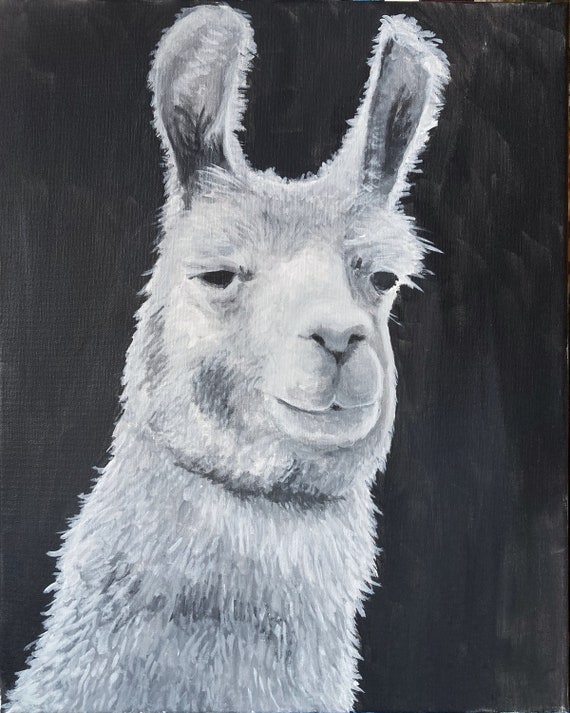 Llama Original Artwork Acrylic Painting on Stretched Canvas | Etsy