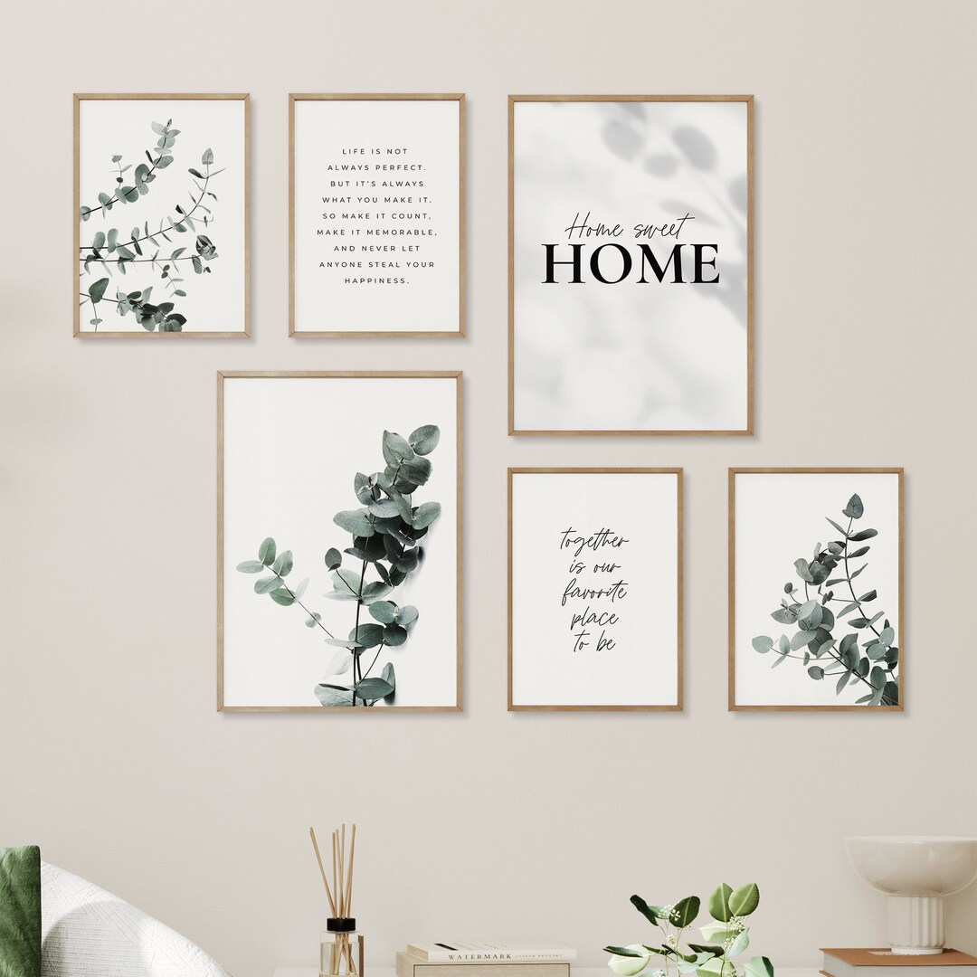 MUUDLY® Premium Poster Set | Eukalyptus | 6 Bilder | Wandbilder Wohnzimmer & Schlafzimmer | Deko ...