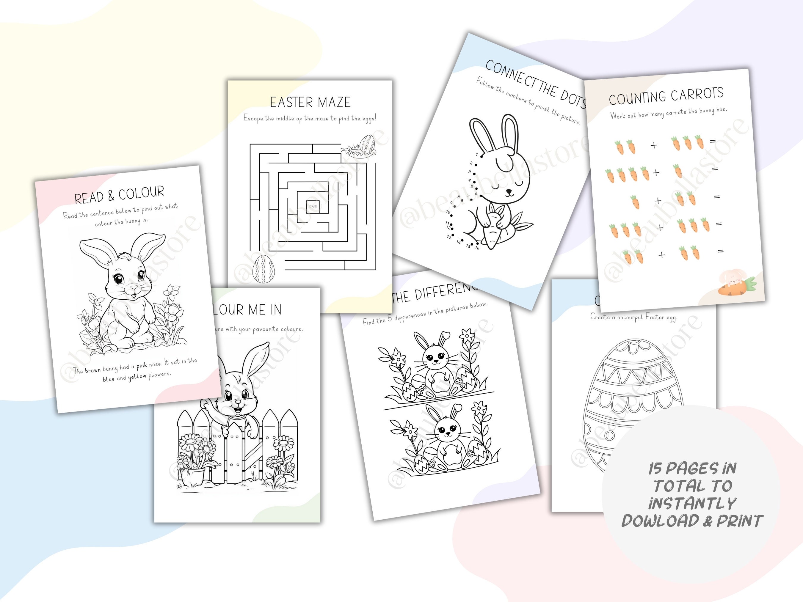 Spring Activity Pack Digital File, Instant Download and Print Maze ...