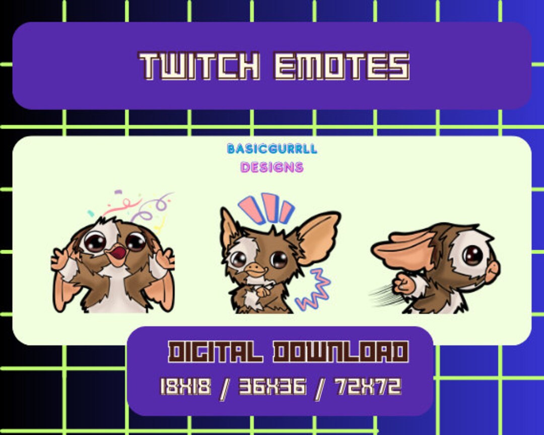 Gizmo Gremlin Cute Twitch Emotes - Kick, Youtube, Discord - Etsy