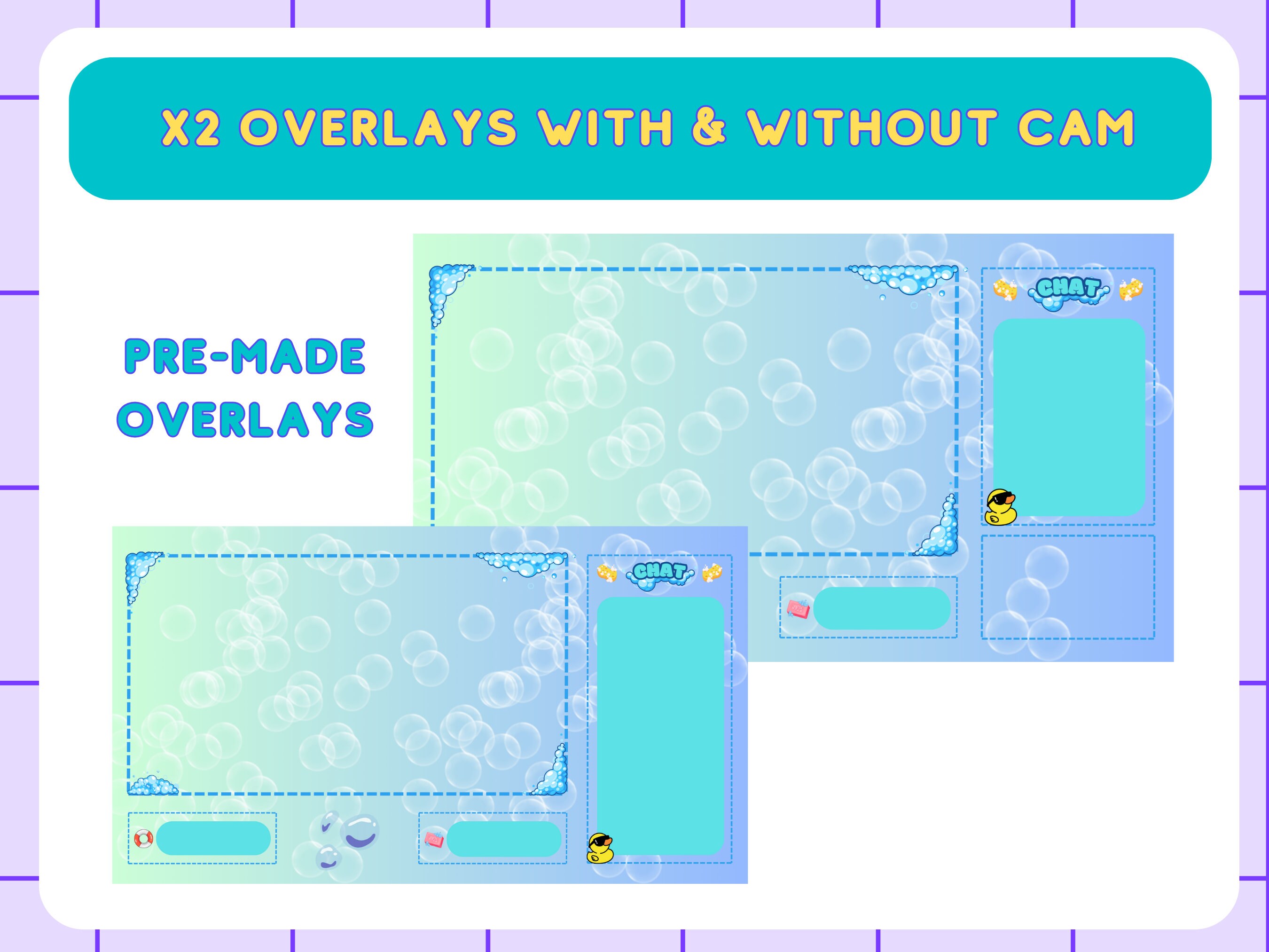 Rubber Duckie Animated Stream Overlay Pack - Twitch, Kick, Youtube - Etsy