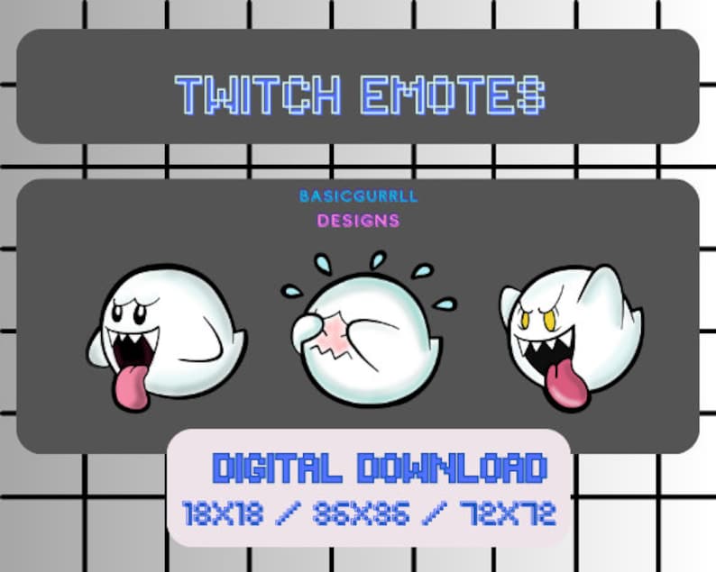 Mario *BOO* Ghost Twitch Emotes - Etsy