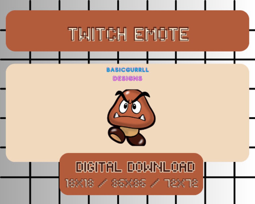 Goomba Emote - Twitch, Youtube, Kick, Discord - Etsy