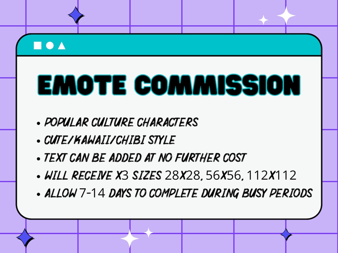 Emote Commission, Twitch, Discord, Cute, Popular Characters! - Etsy