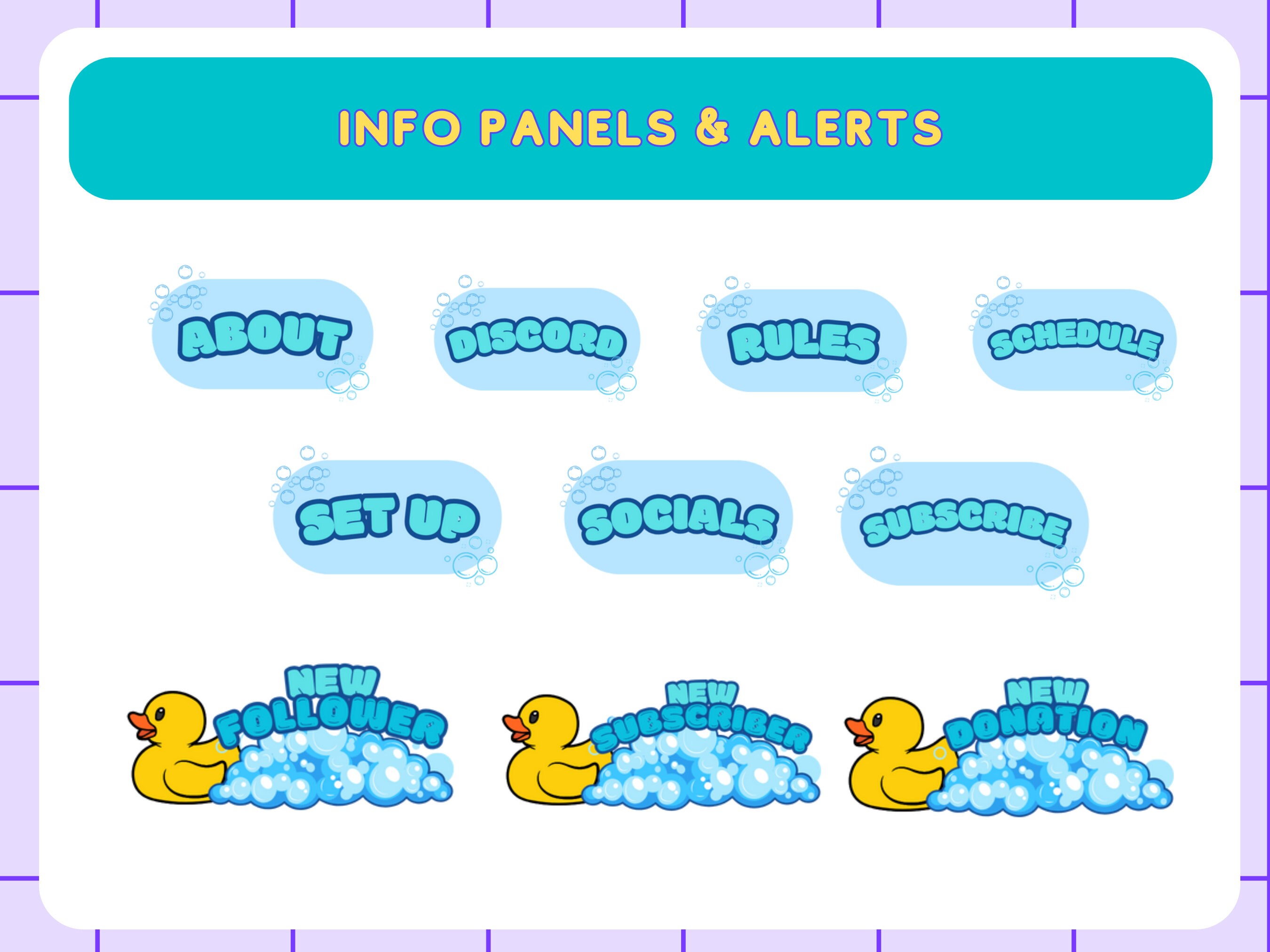 Rubber Duckie Animated Stream Overlay Pack - Twitch, Kick, Youtube - Etsy