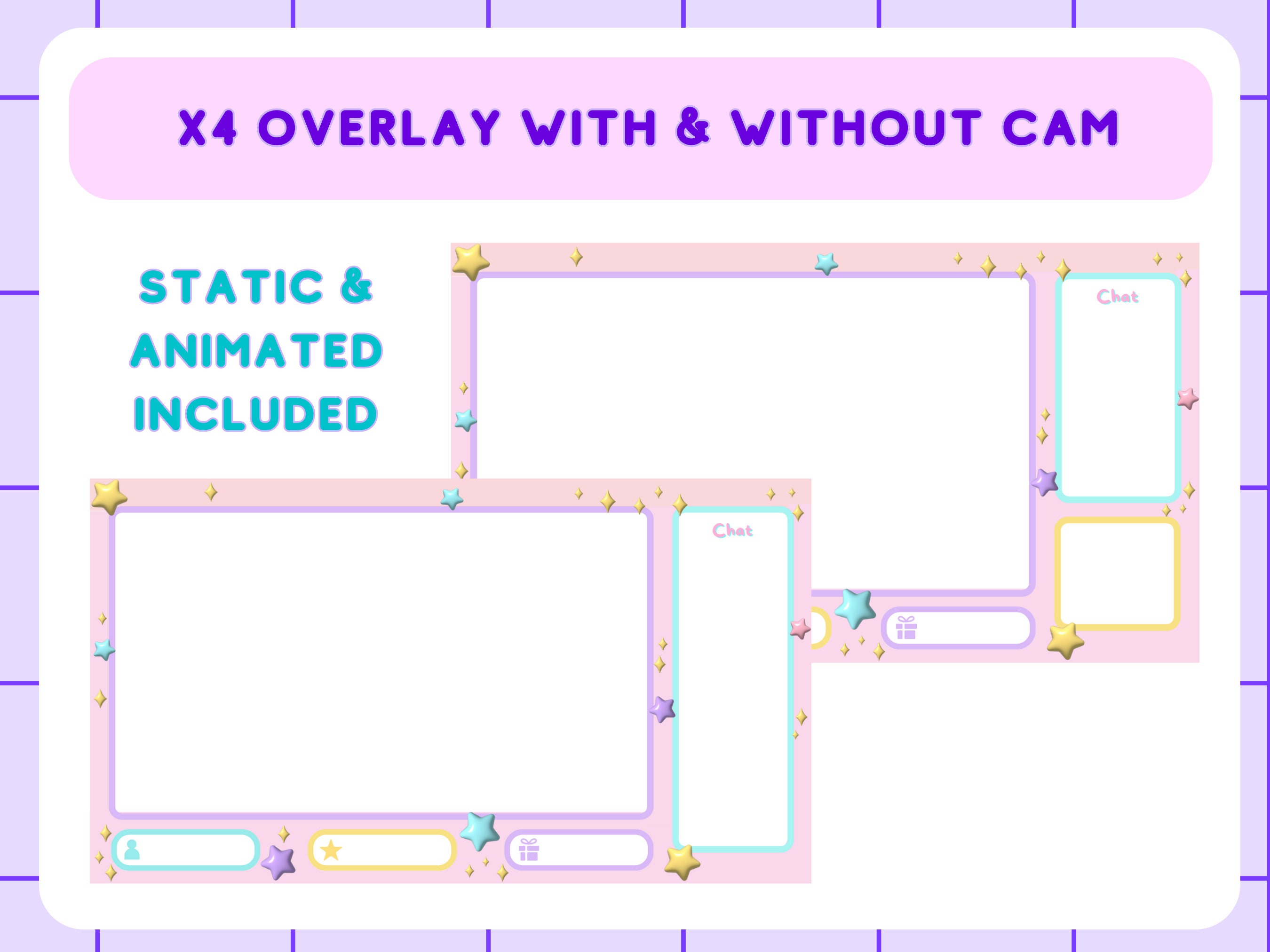 Pastel Dream *ANIMATED* Stream Overlay Pack - Etsy