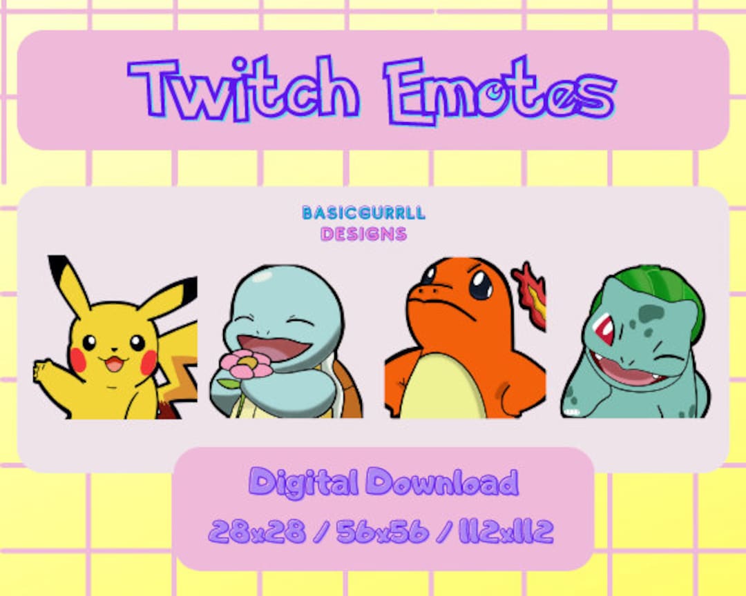 Pokemon Twitch Emotes Generation 1 Starters - Etsy