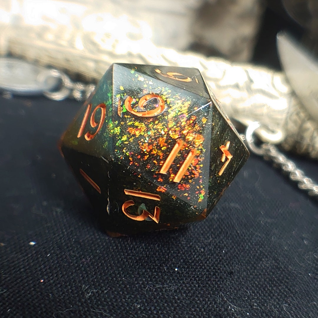 Solar Eclipse Dnd Single D20 Sharp Edge Polyhedral - Etsy