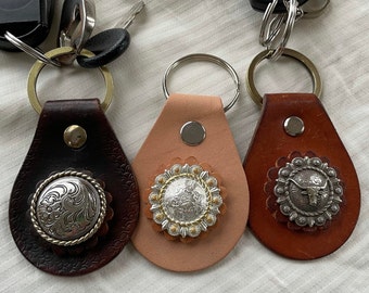 Thunderbird Concho With Turquoise Key Fob - Etsy