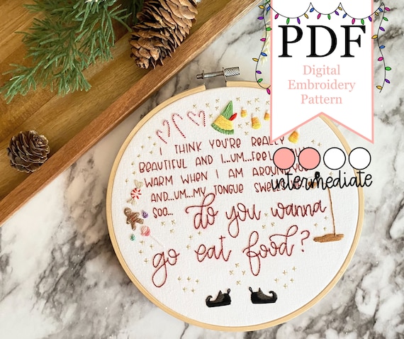 Date With an Elf PDF Embroidery Pattern Embroidered - Etsy