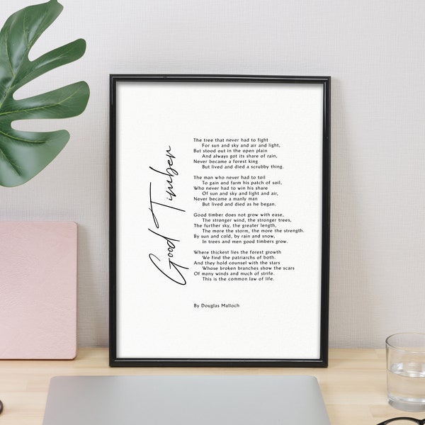 Good Timber Poem - Etsy