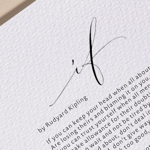 IF Printable Rudyard Kipling Poem Digital Print | Etsy
