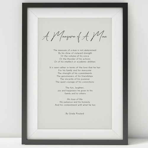 A Measure of the Man Digital Print Gift for Him Dad Husband - Etsy UK