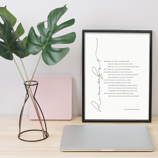 Remember Me Poem Printable - Etsy