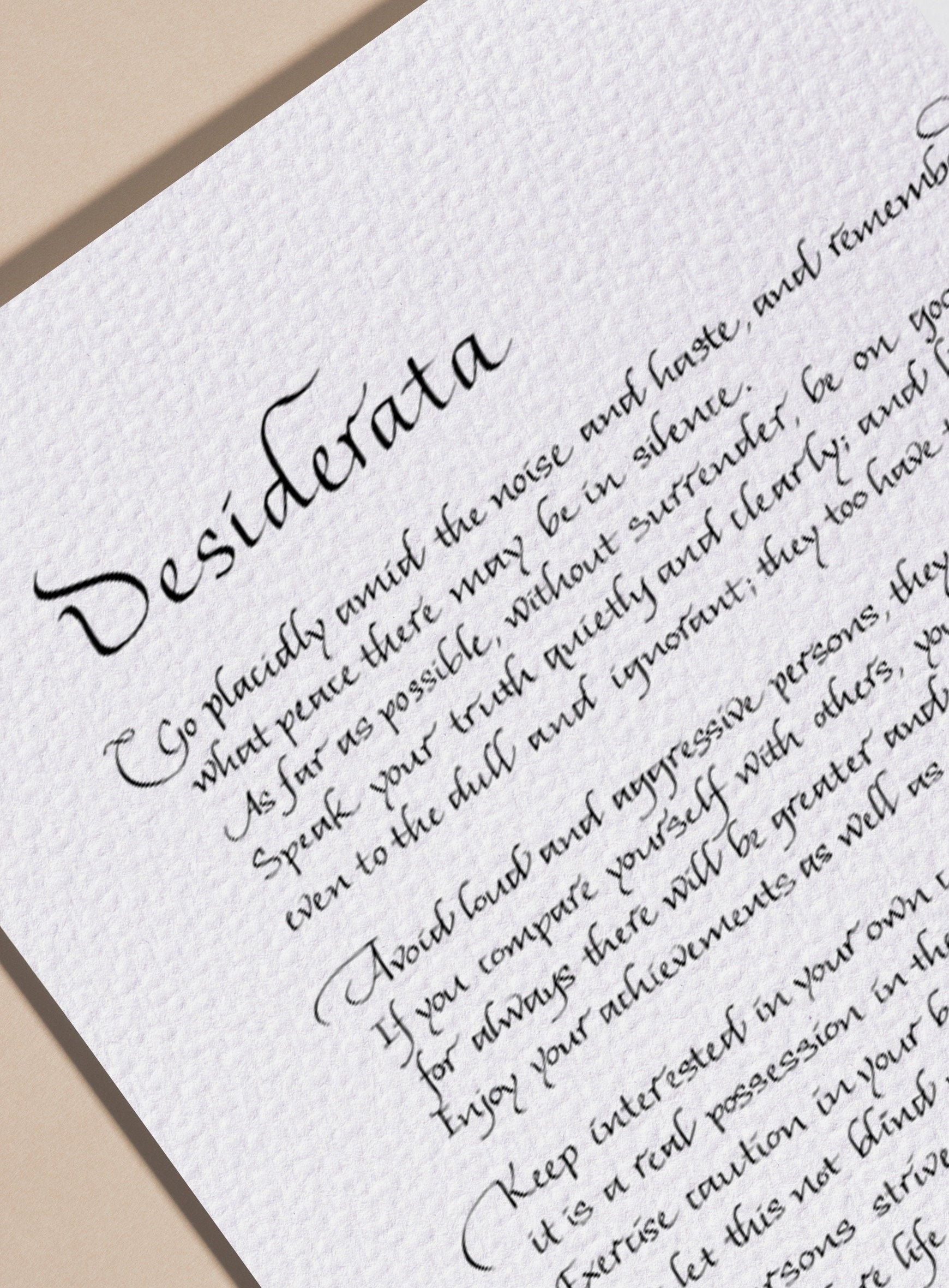 Desiderata Printable Calligraphy, Max Ehrmann Poem Digital Print ...