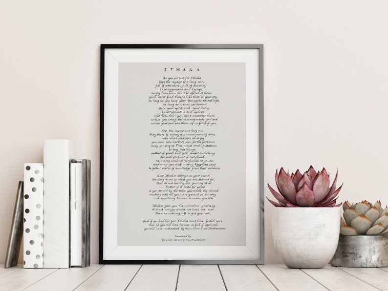 ITHAKA Printable - Calligraphy Ithaka Poem - Ithaka Poster Printable by ...
