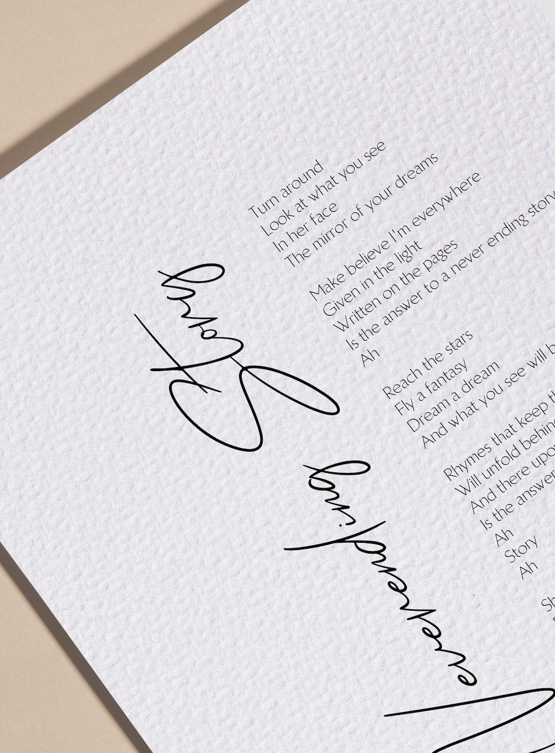 The Neverending Story Song Printable Lyrics Stranger Things Poster ...