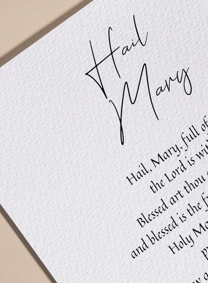 Hail Mary Prayer Printable Hail Mary Prayer Religious Gift - Etsy