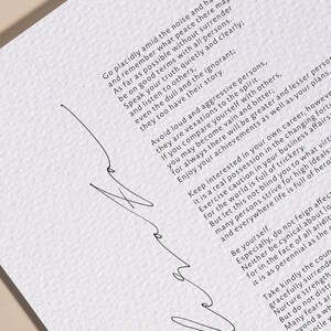 Desiderata Printable Modern Calligraphy Max Ehrmann Poem | Etsy Canada