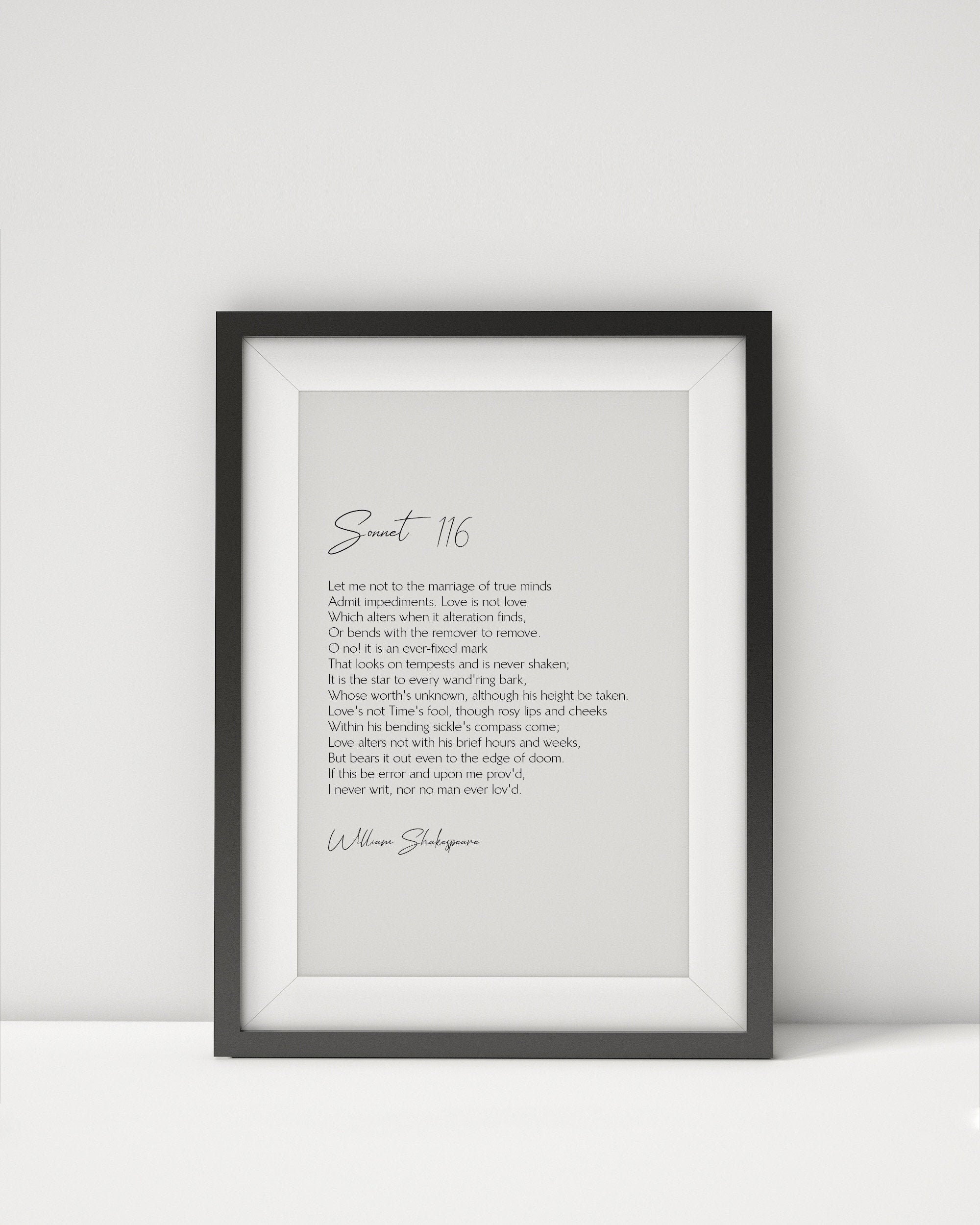 Sonnet 116 Shakespeare Printable Typography Print William Shakespeare ...