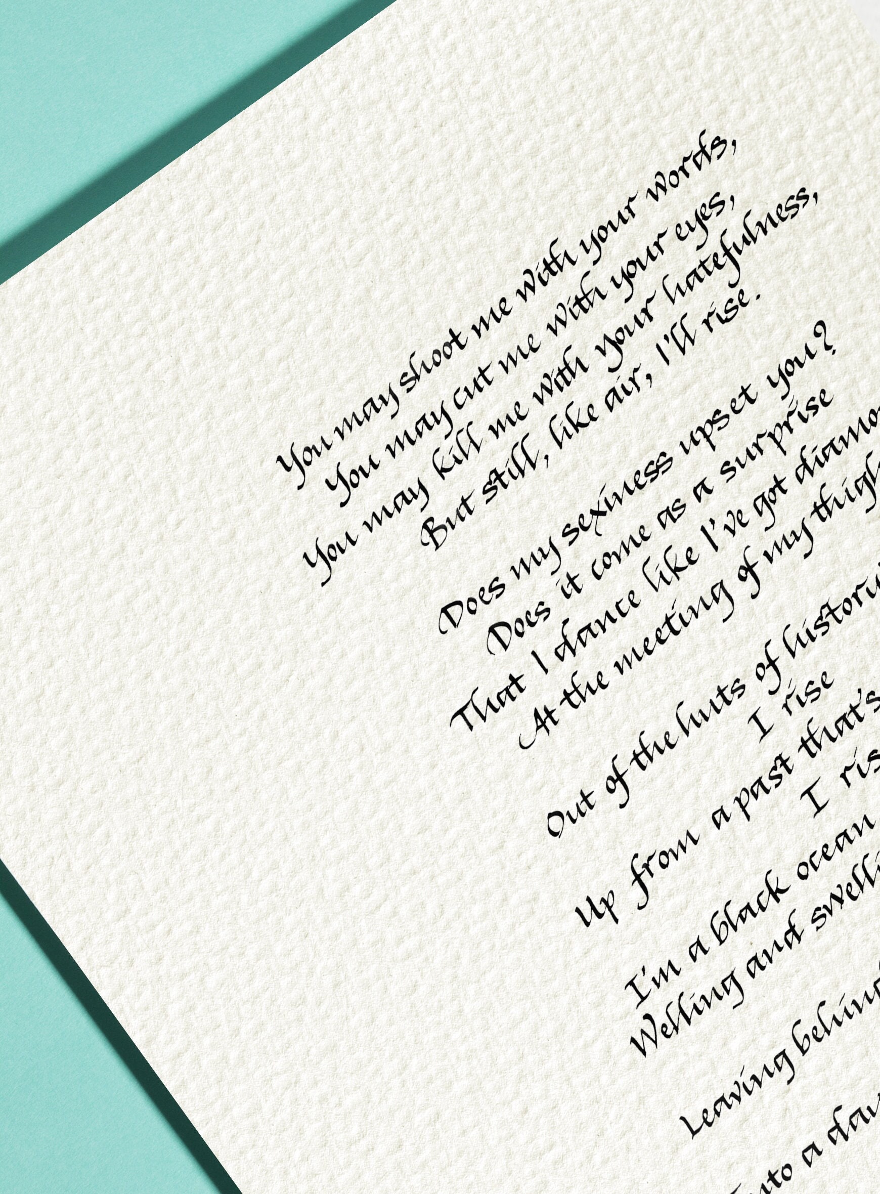 Still I Rise Print Calligraphy Printable Poem by Maya Angelou ...